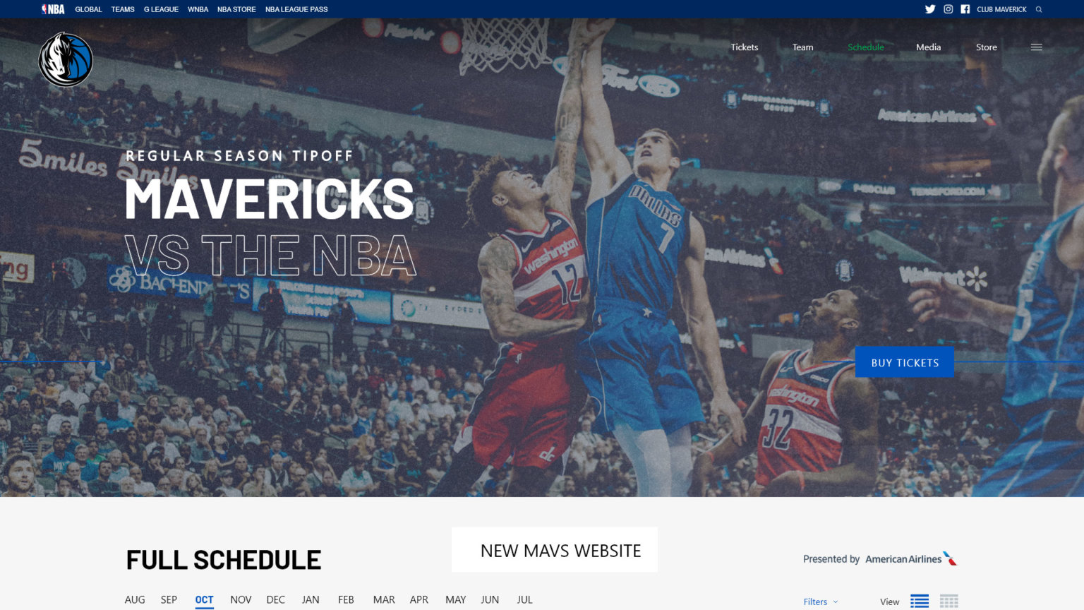 Dallas Mavericks Website Design - MG Marketing